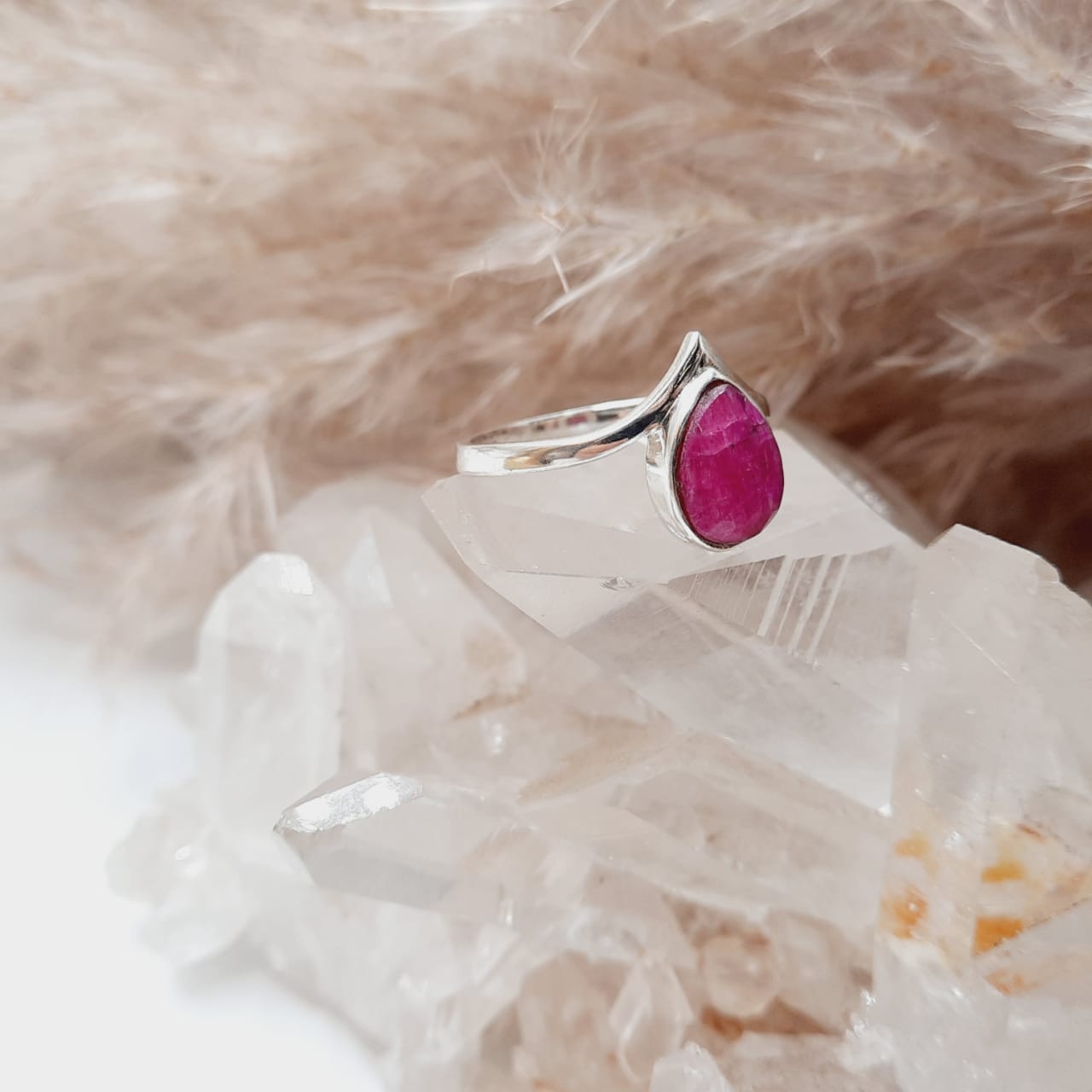 Sterling Silver Ruby Crystal Ring – The Crystal Spirits